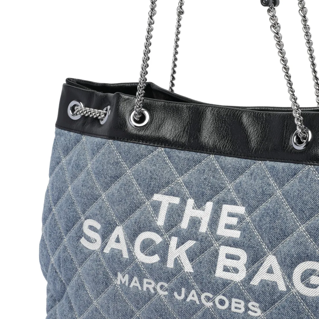 THE QUILTED DENIM CHAIN SACK BAG LARGE 2P5HSH033H03/416 | Bruna Rosso